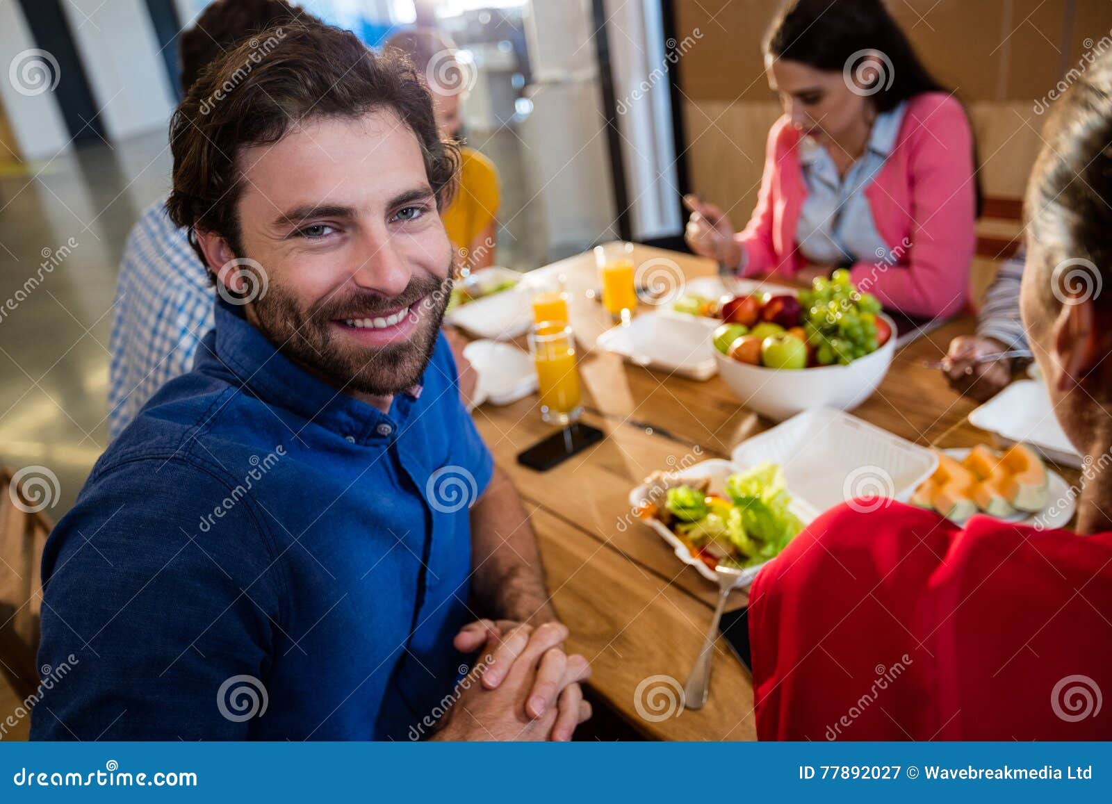Casual Business Team Eating Together Stock Image - Image of agency ...
