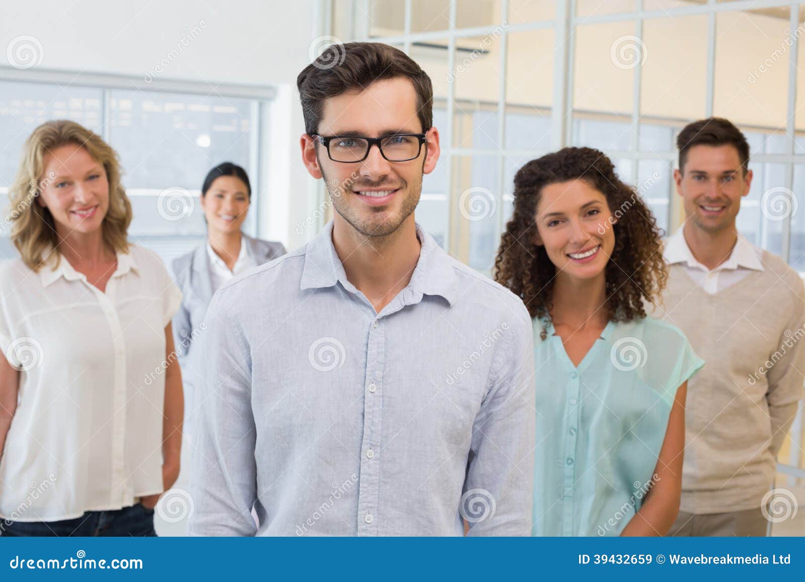 Casual Business Team Smiling at Camera Stock Image - Image of ...
