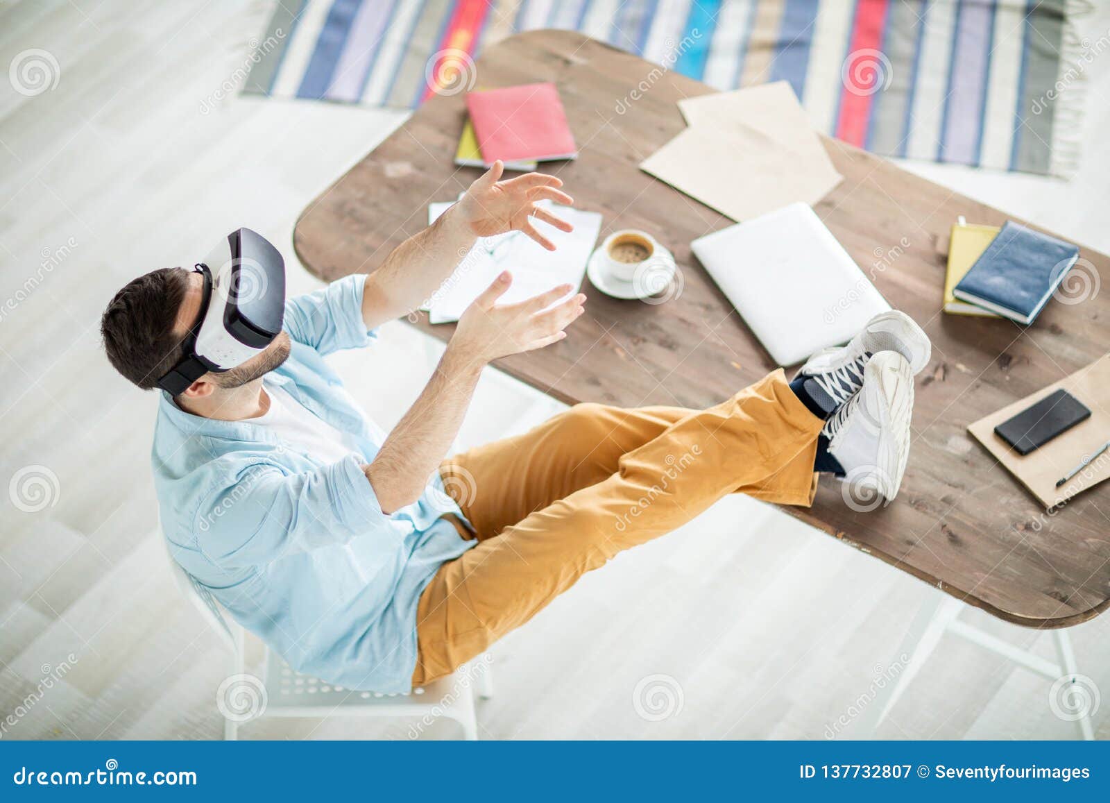 Rest in virtual reality stock image. Image of person - 137732807