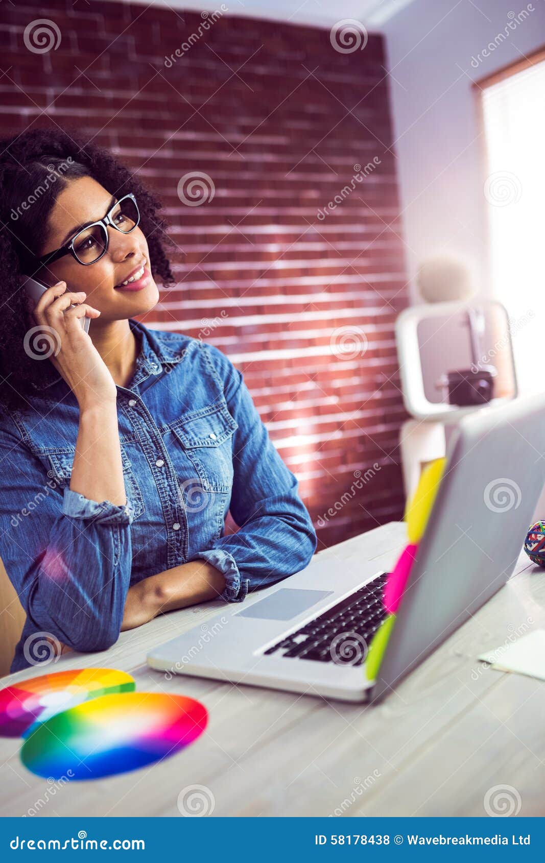 Casual Businesswoman Calling a Client Stock Photo - Image of profession ...