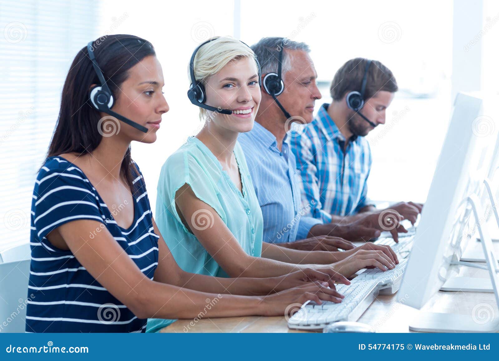 Casual Call Centre Workers in the Office Stock Image - Image of group ...