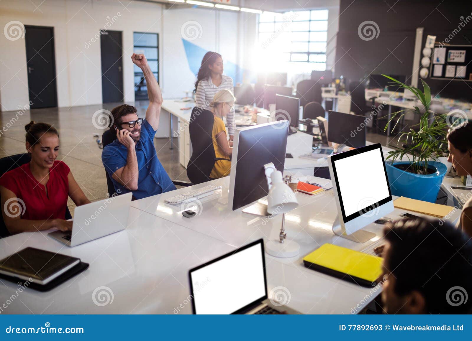 Casual Colleagues Using Technology Stock Image - Image of laptop, adult ...