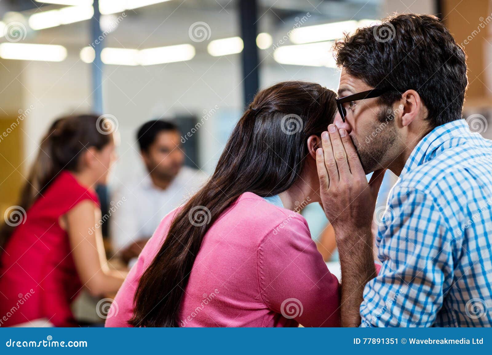 Casual Colleagues Whispering Stock Image - Image of secret, partners ...