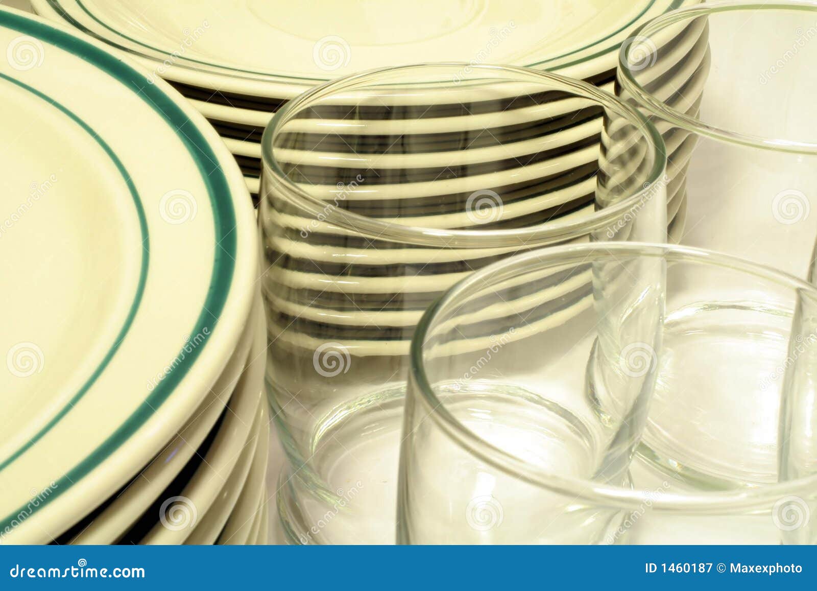Casual Dinnerware and Glasses Stock Image - Image of restaurant, dine ...