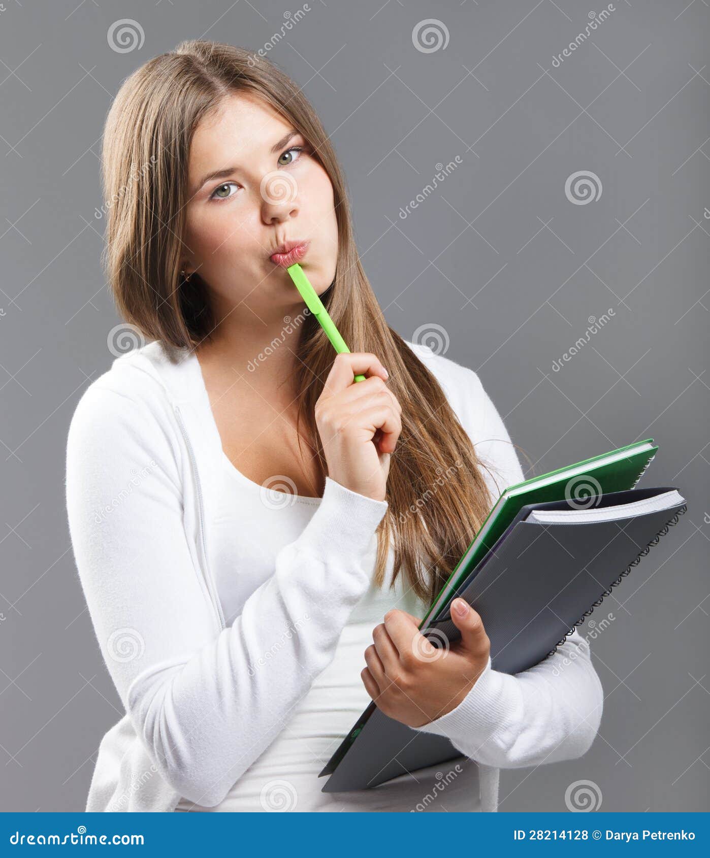 Casual Dressed High School Student Girl Stock Photo - Image of hand ... Casual Dressed High School Student Girl Stock Photo - Image of hand ...