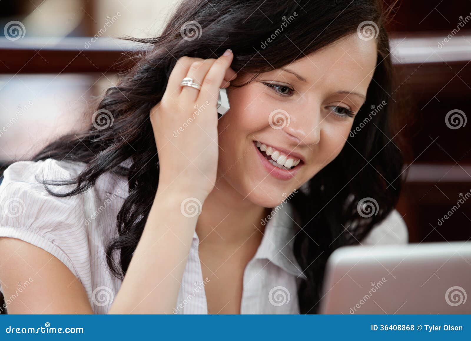 Casual Female on Call stock photo. Image of hotel, pretty - 36408868