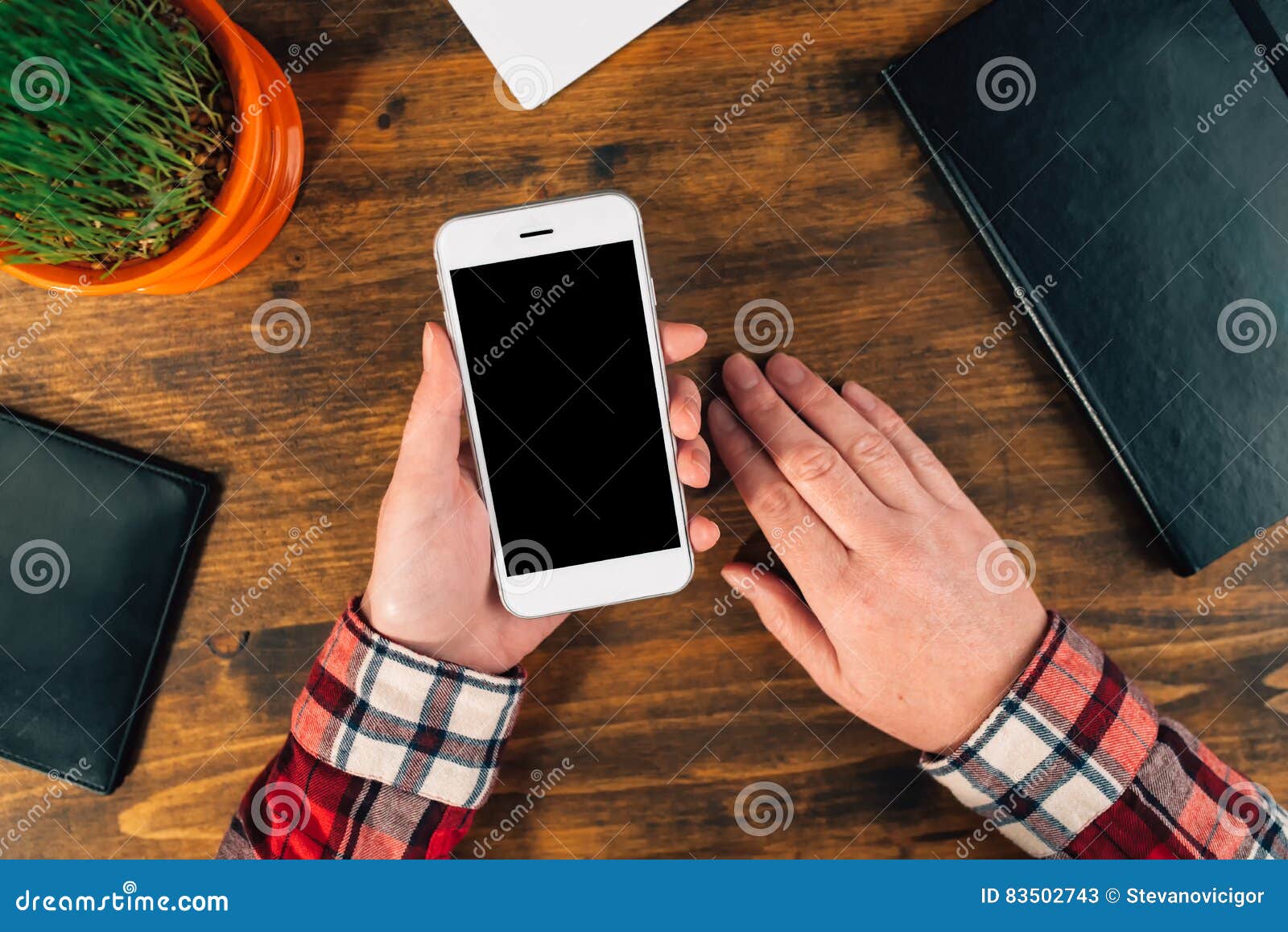 Casual Female Graphic Designer Using Smart Phone Stock Image - Image of ...
