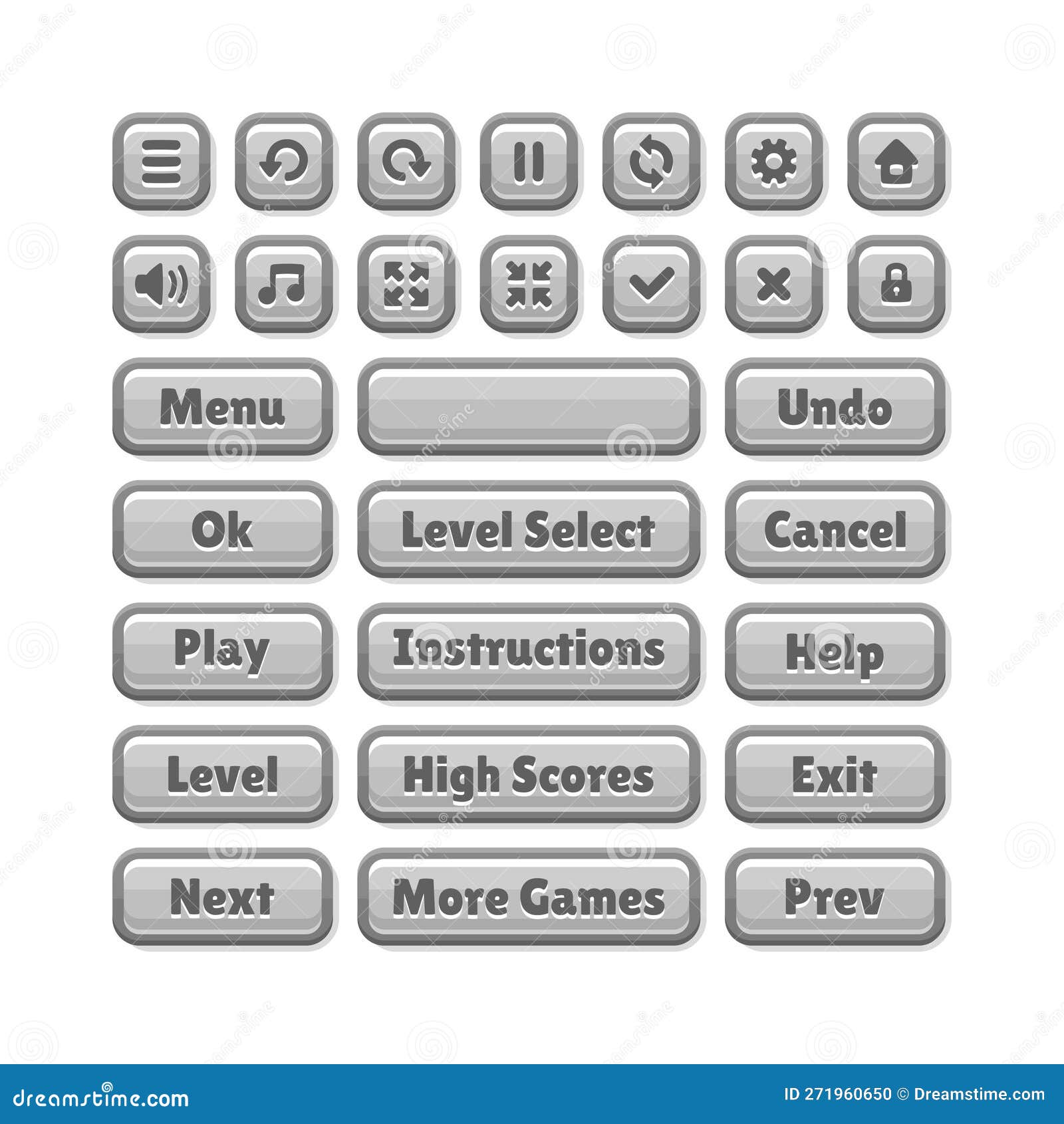Casual Game UI Kit Buttons Set. Cartoon Style Stock Vector ... Casual Game UI Kit Buttons Set. Cartoon Style Stock Vector ...