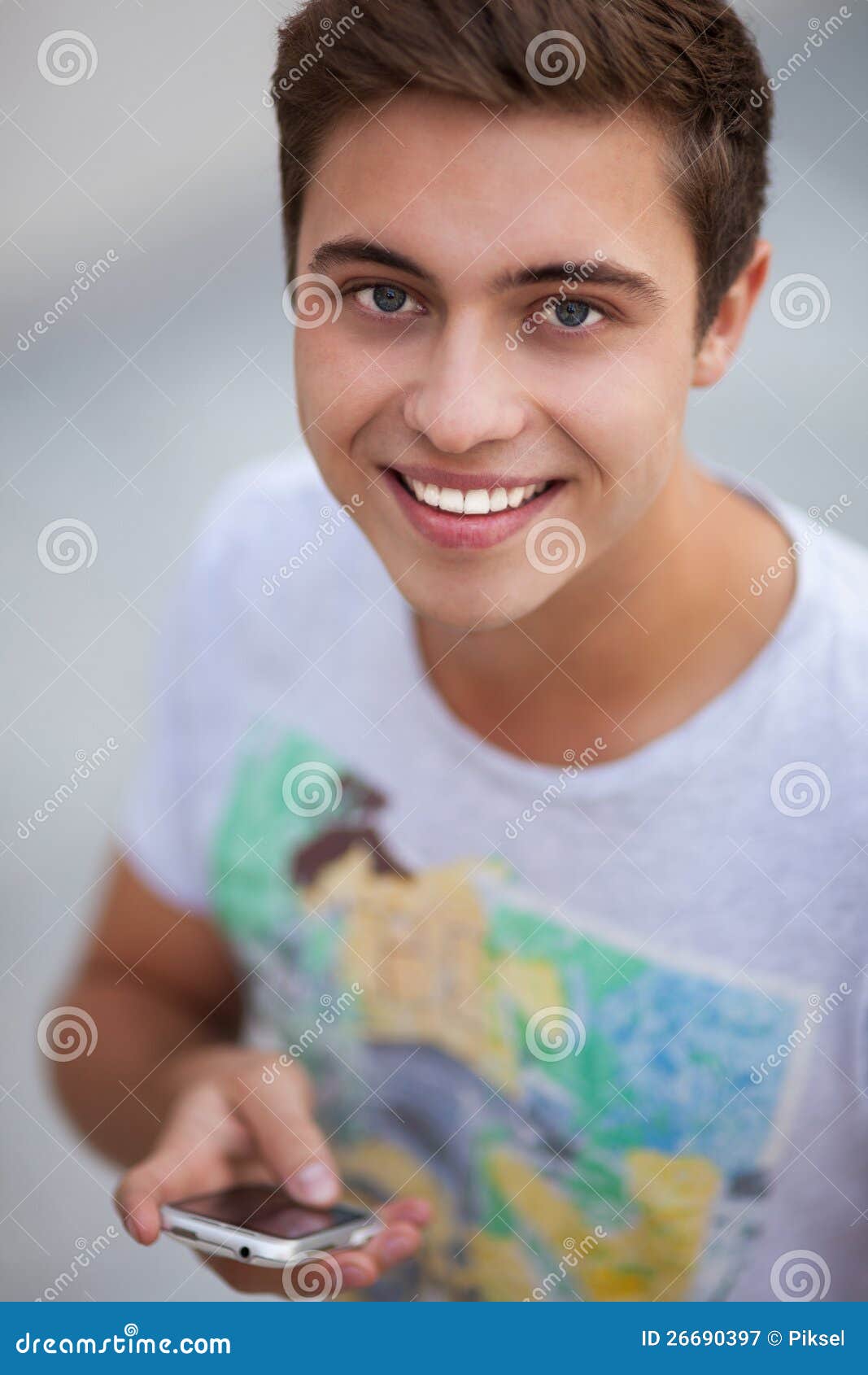 Casual Guy with Mobile Phone Stock Image - Image of caucasian, adult ...