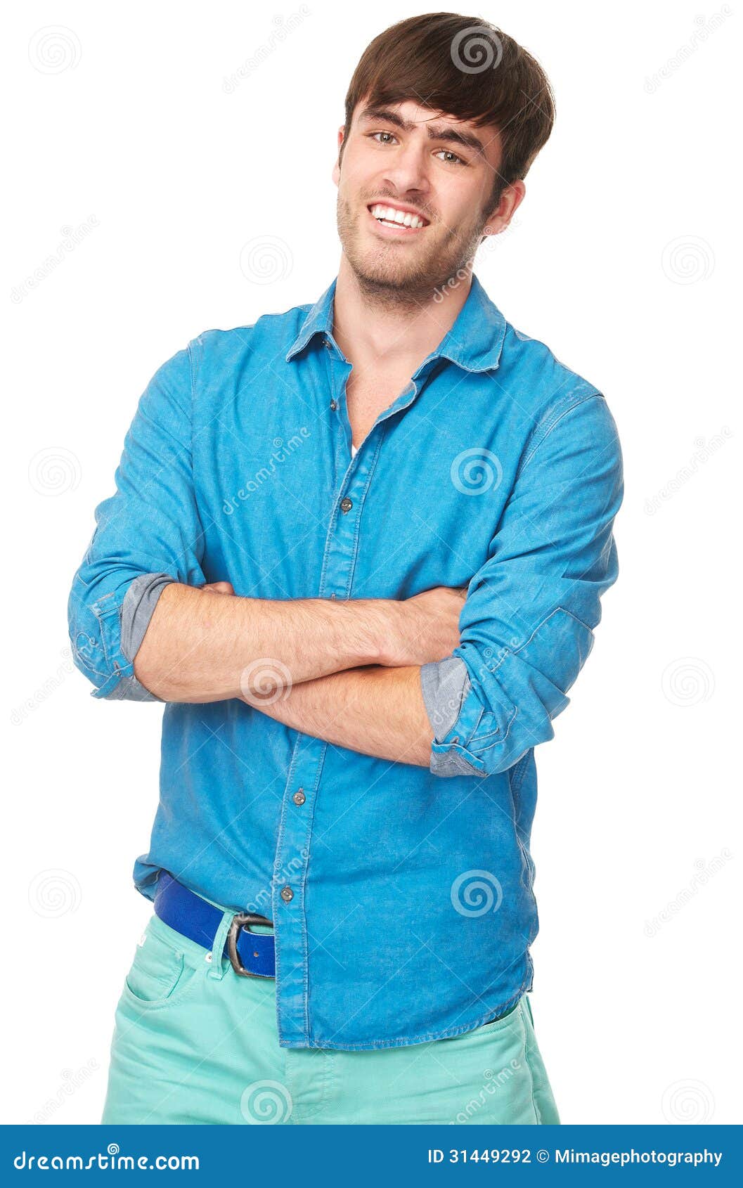 Casual guy smiling stock photo. Image of hair, male, human - 31449292