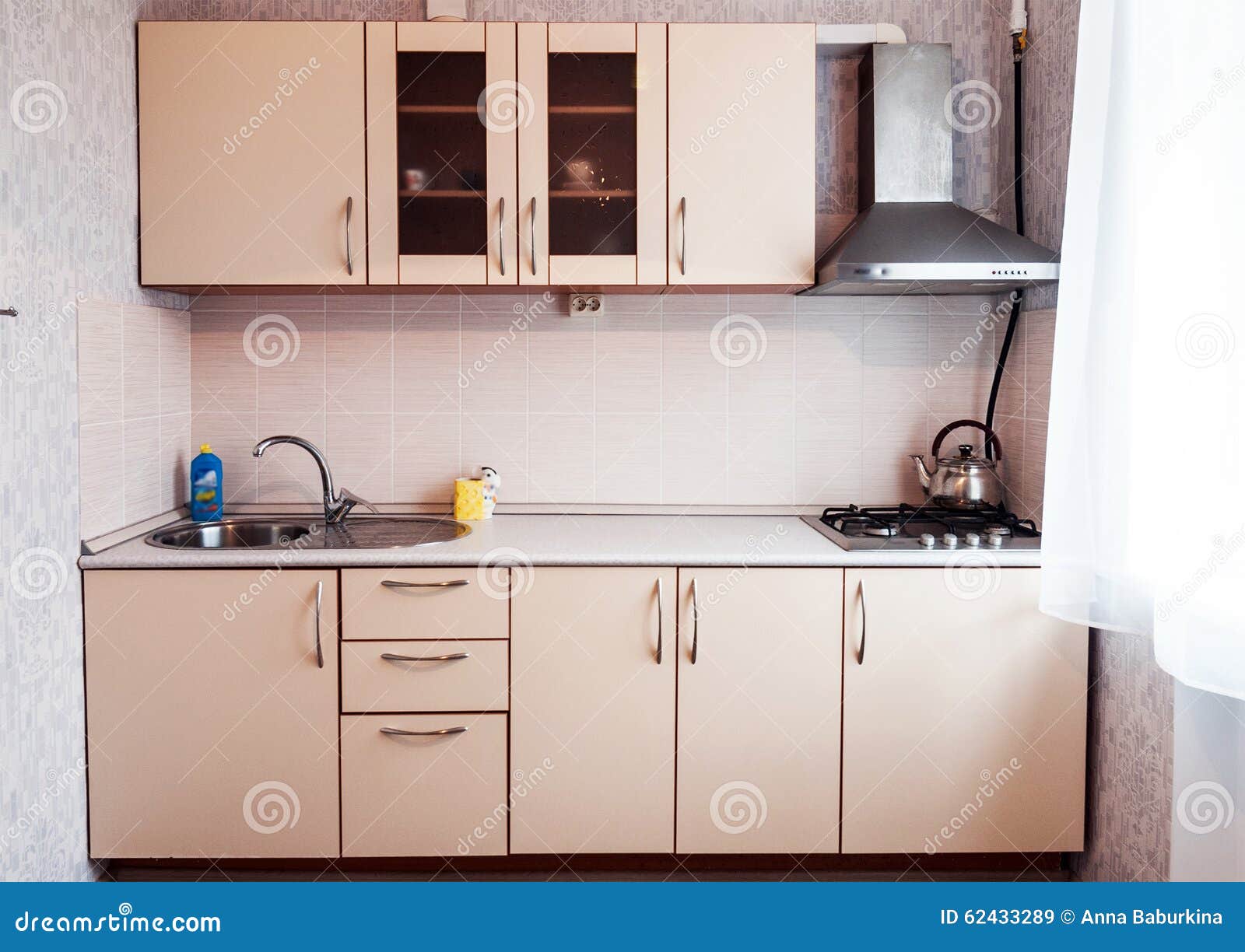 Casual kitchen stock image. Image of furniture, kitchen - 62433289