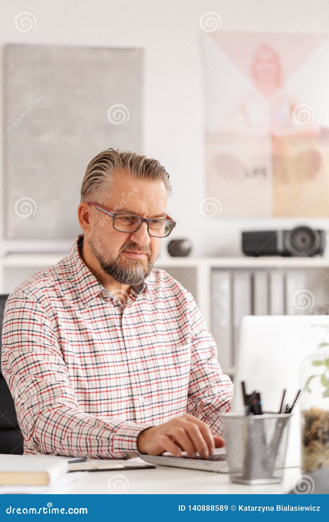 Casual Looking Handsome Corporate Manager at His Office Stock Image ...