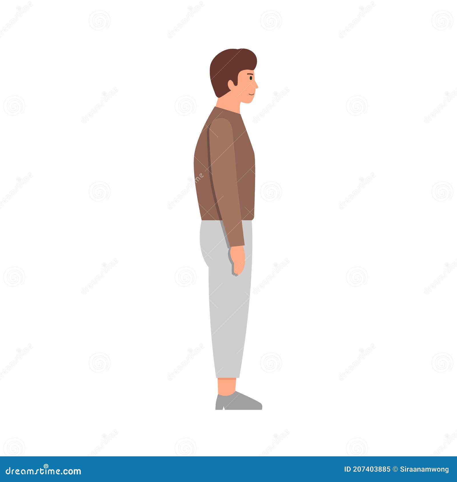 Casual Man Character Side View Stock Vector - Illustration of character ...