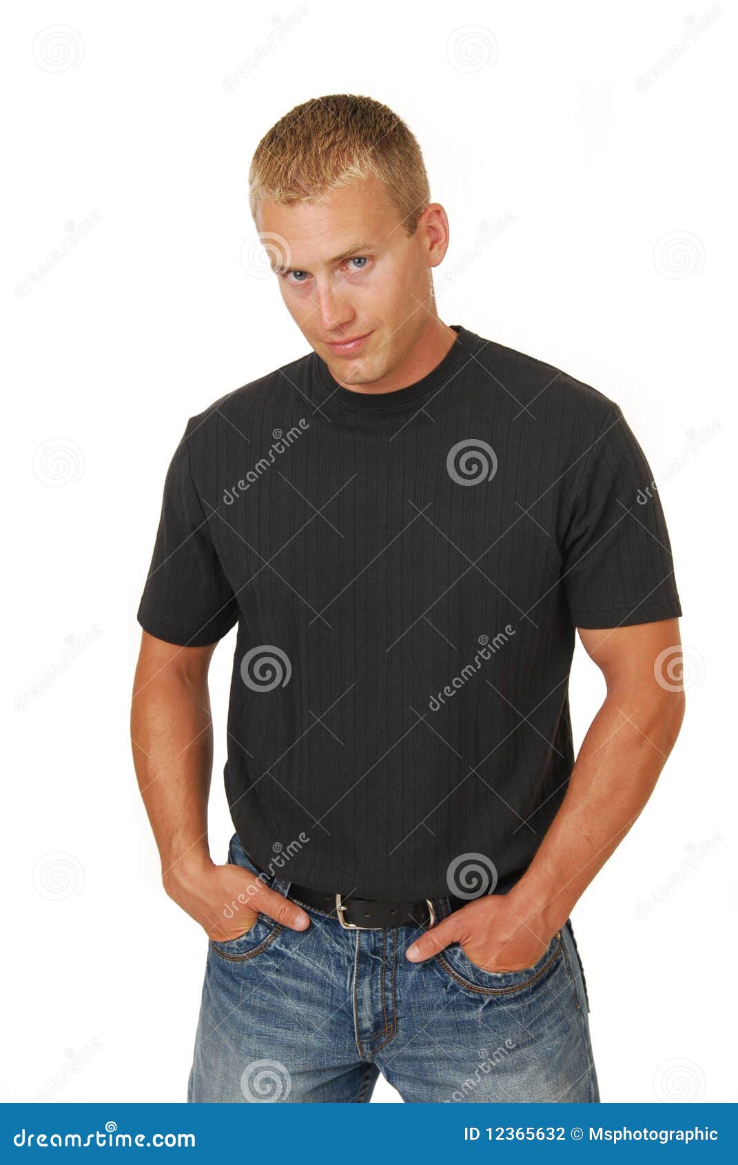 Casual Man with Hands in Pockets Stock Photo - Image of casual, slender ...