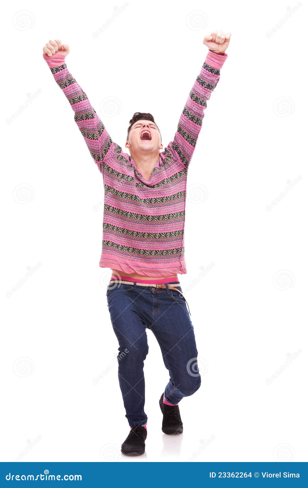 Casual Man Looking Very Happy Stock Photo - Image of latin, enjoy: 23362264