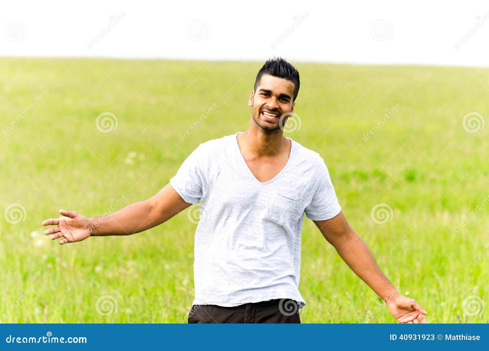 Happy casual man outdoors stock image. Image of park - 40931923