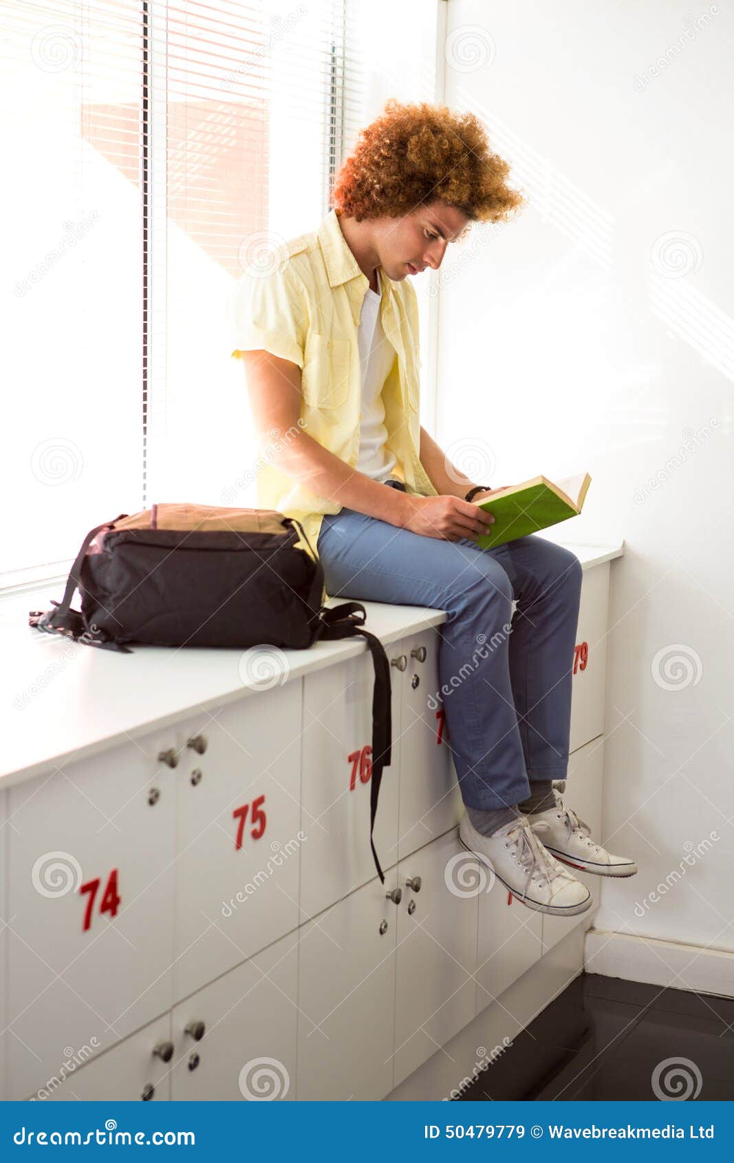 Casual Man Reading Book in Office Stock Image - Image of occupation ...