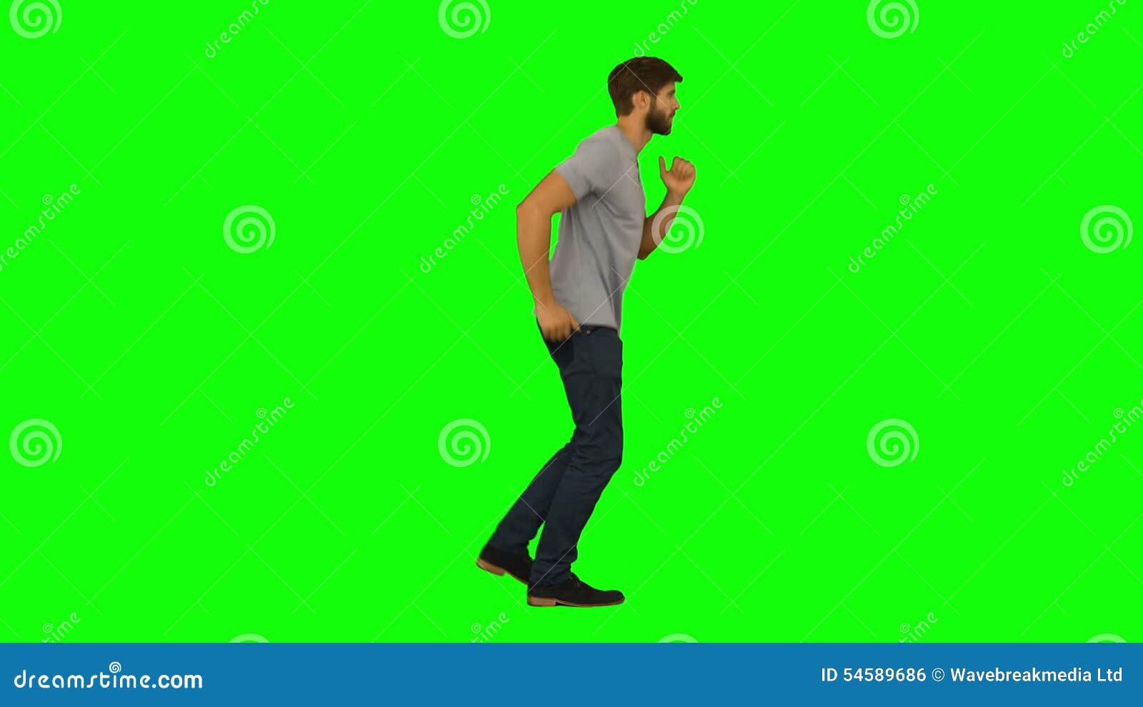 Casual man running stock footage. Video of standing, screen - 54589686