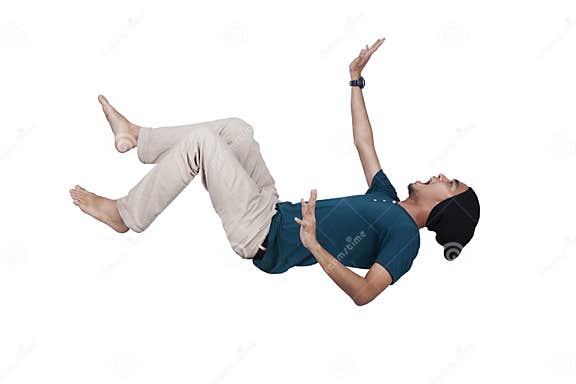 Casual Man Screaming and Falling Stock Photo - Image of isolated ...