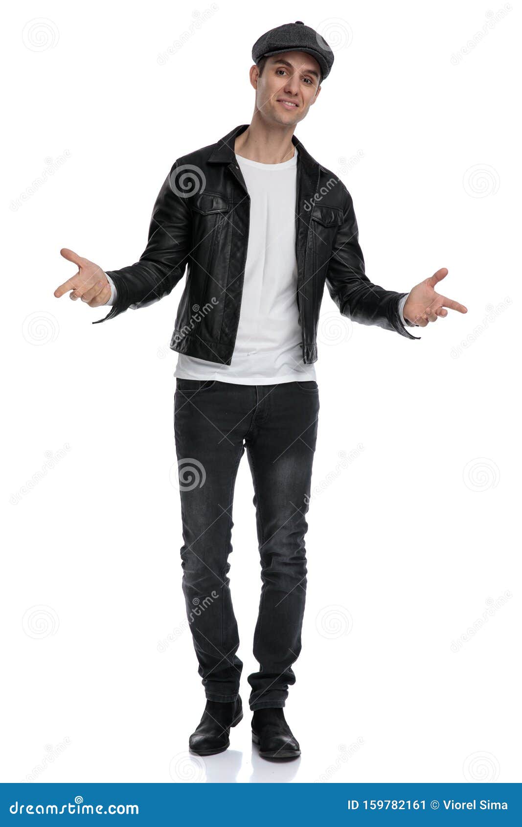 Casual Man Standing With Open Arms Cocky Stock Image - Image of looking ... Casual Man Standing With Open Arms Cocky Stock Image - Image of looking ...