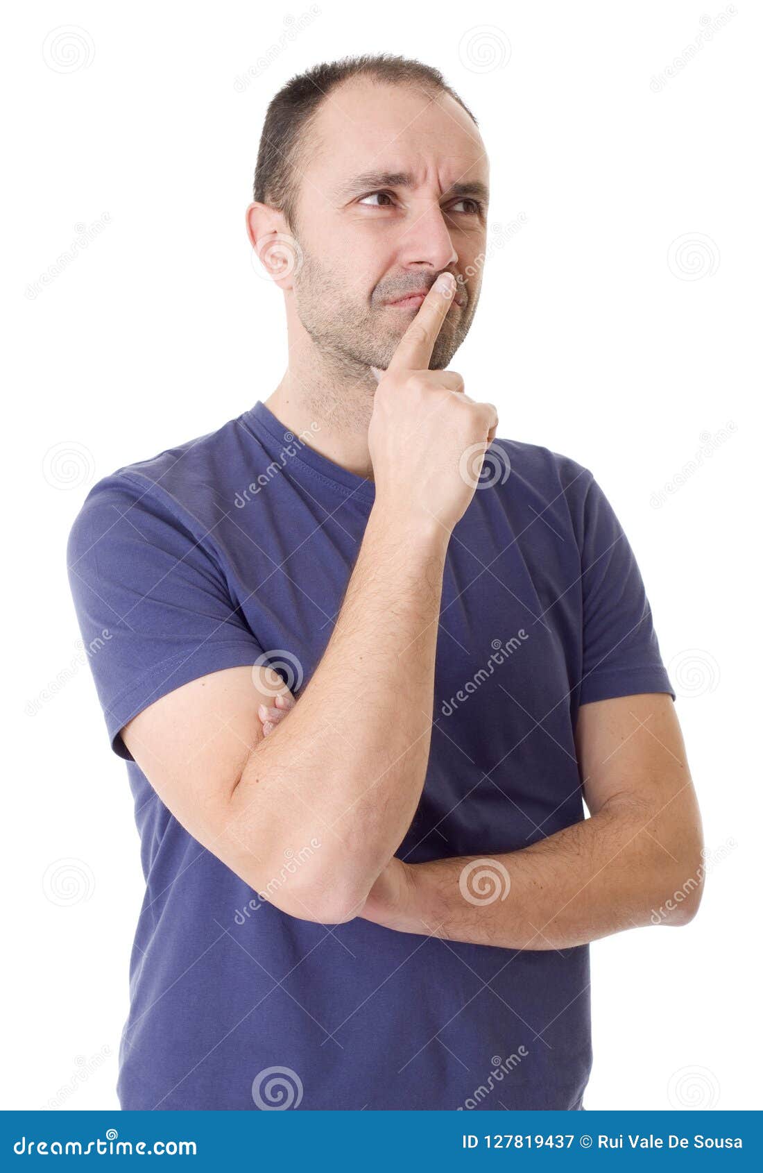 Casual man thinking stock image. Image of style, waiting - 127819437