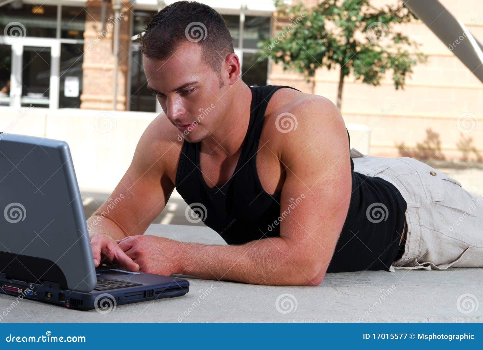 Casual Man Working on a Computer Stock Image - Image of technology ... Casual Man Working on a Computer Stock Image - Image of technology ...