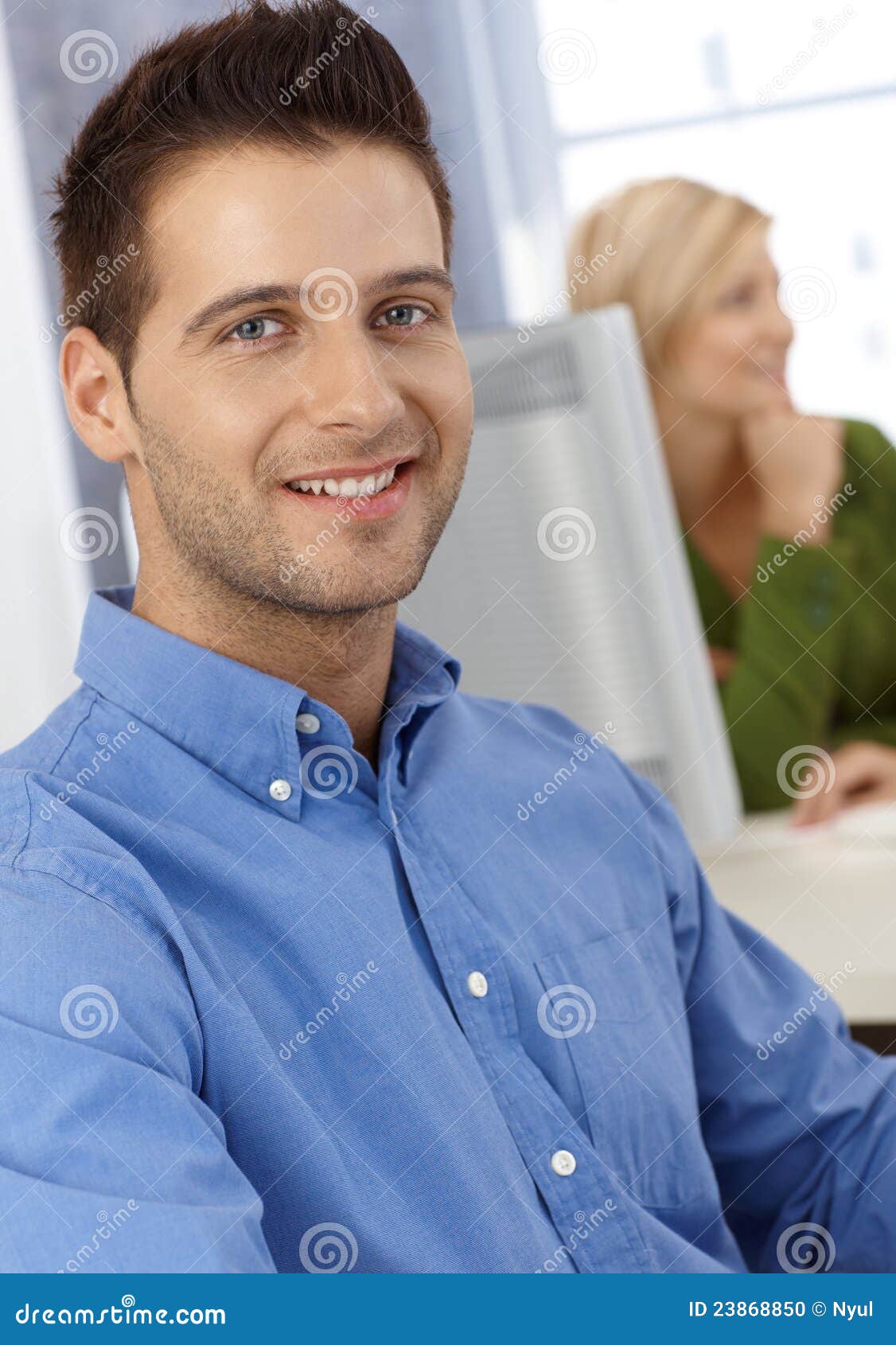 Casual office worker man stock photo. Image of happiness - 23868850