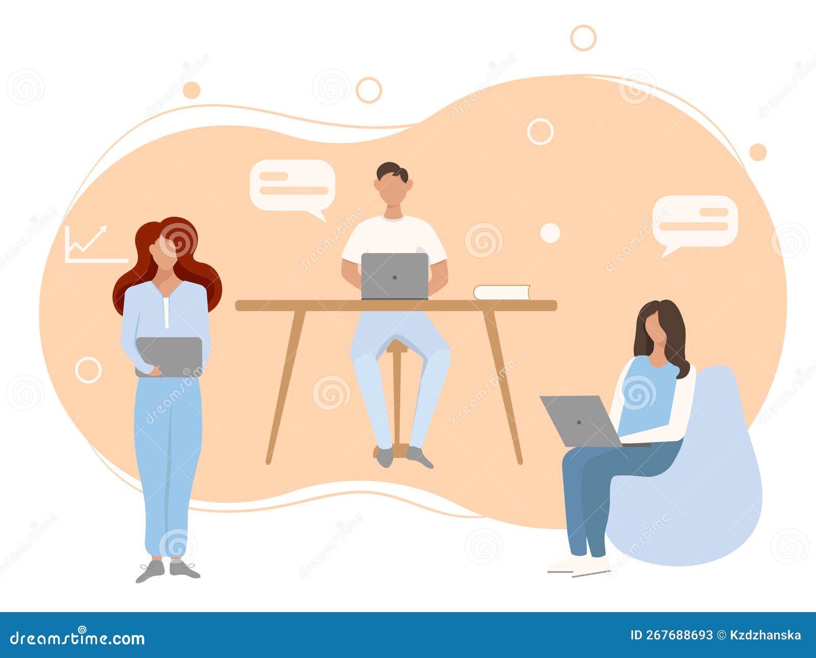 Casual Teamwork - Diverse Team of People Working Together with ...