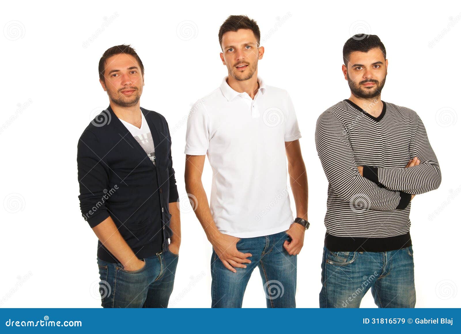 Casual three friends men stock image. Image of fashion - 31816579