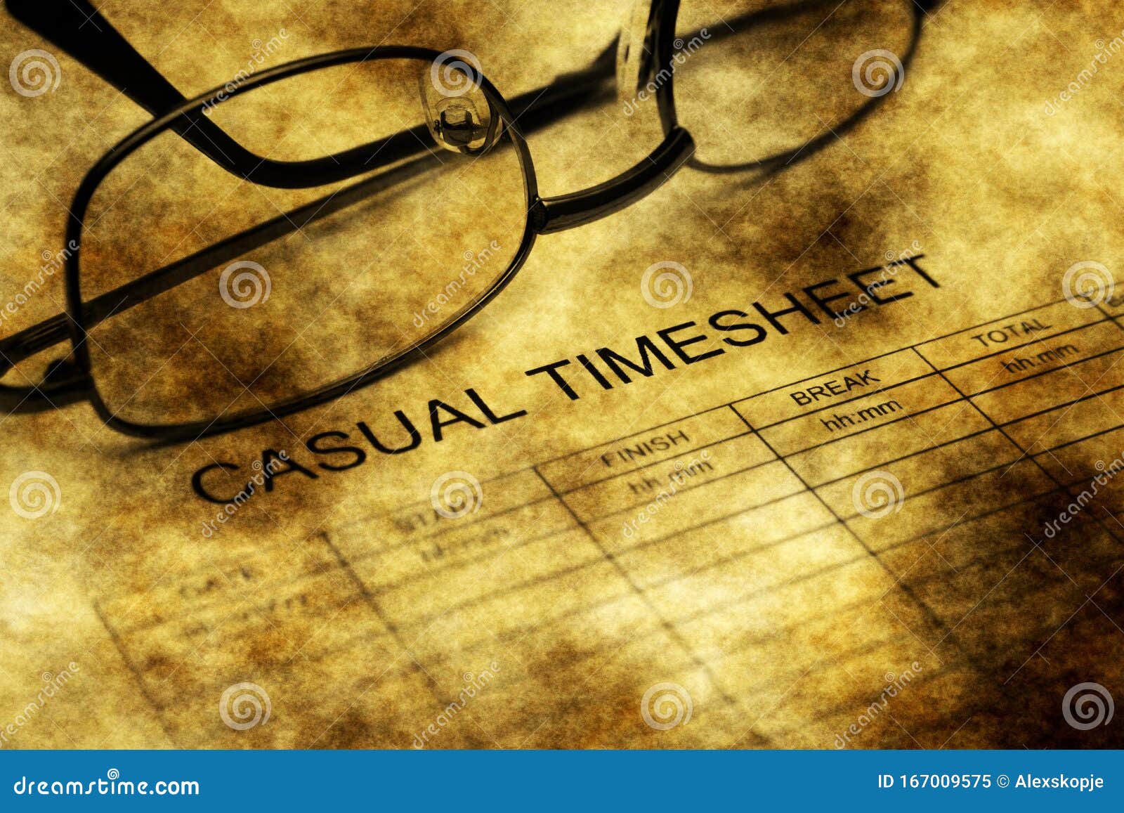 Casual Timesheet Grunge Concept Stock Image - Image of blank, page ...