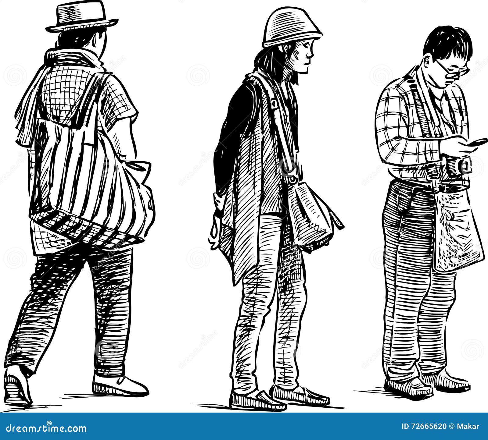 Casual tourists stock vector. Illustration of tourists - 72665620