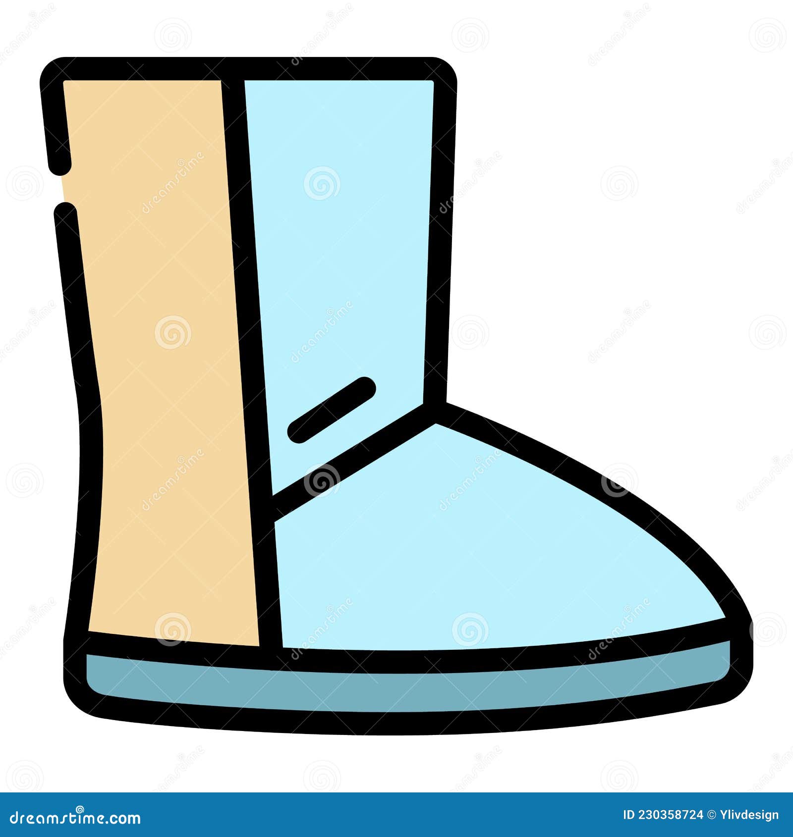 Casual Ugg Boot Icon Color Outline Vector Stock Vector - Illustration ...