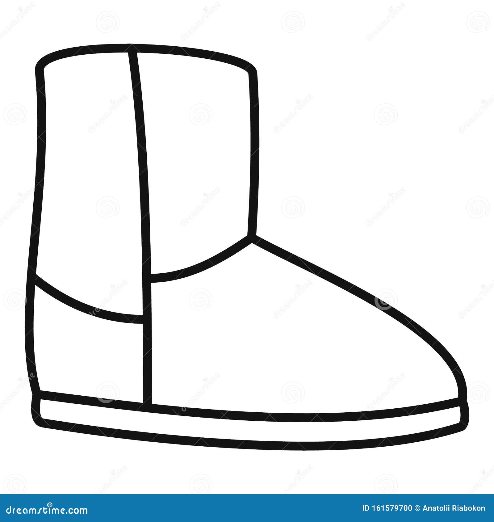 Casual Ugg Boot Icon, Outline Style Stock Vector - Illustration of ...