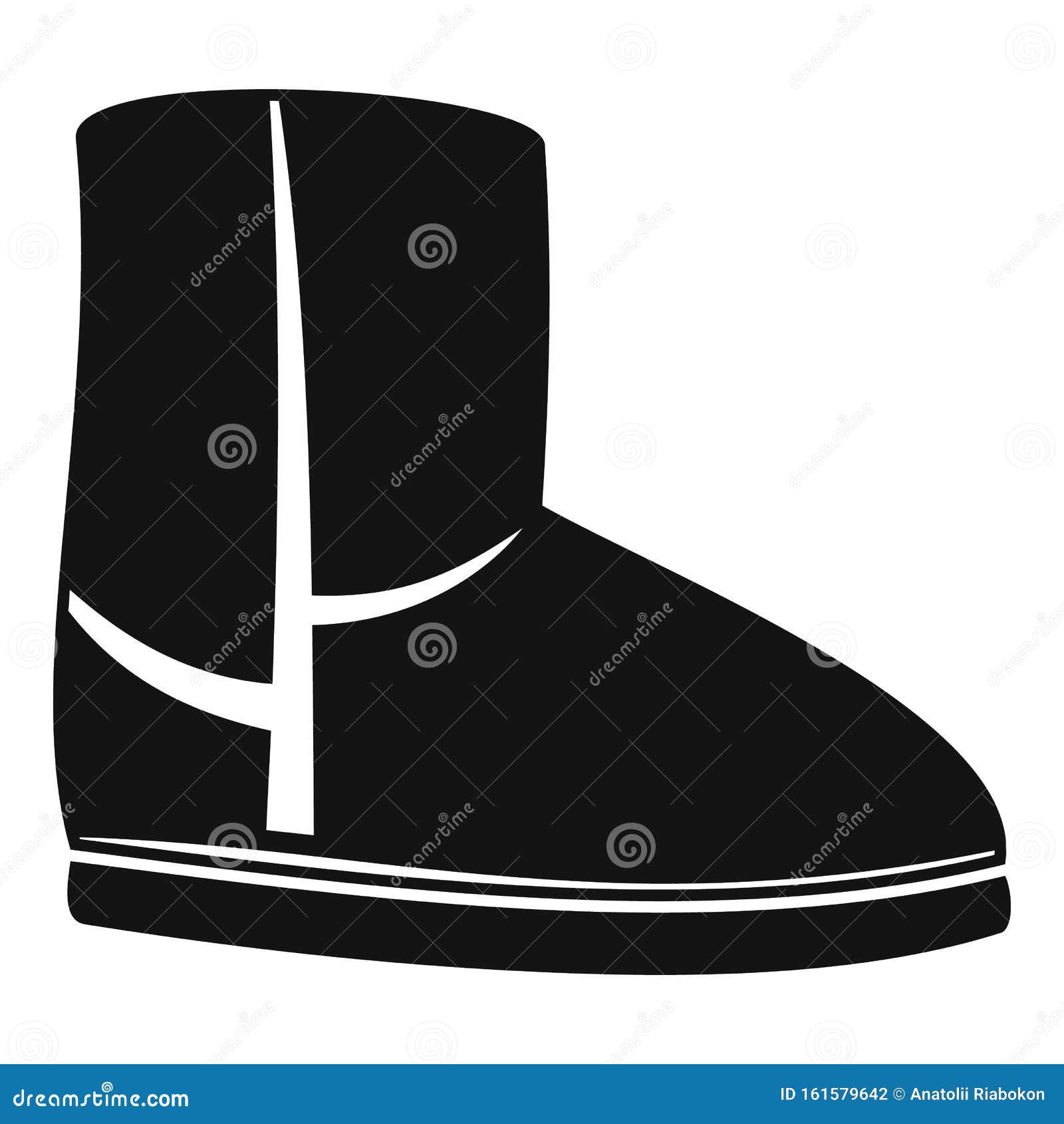 Casual Ugg Boot Icon, Simple Style Stock Vector - Illustration of ...