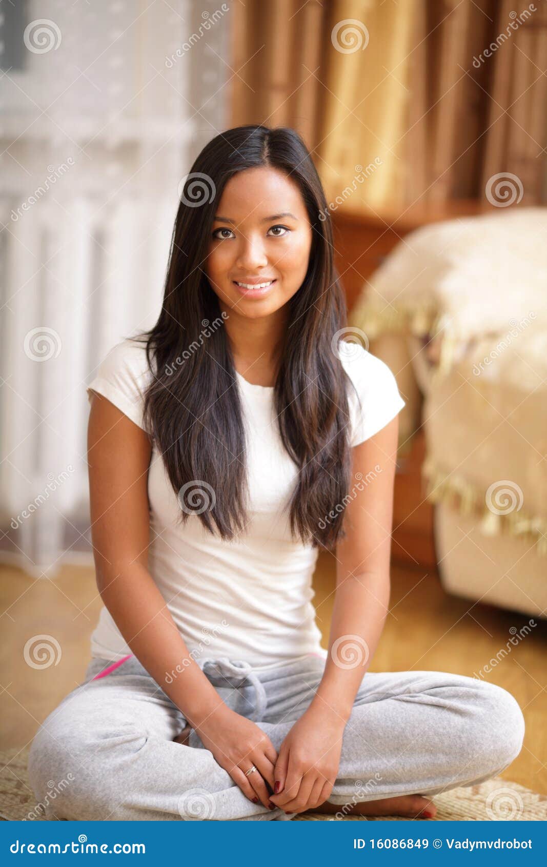 Casual Woman Relaxing at Home Stock Image - Image of fashion ...