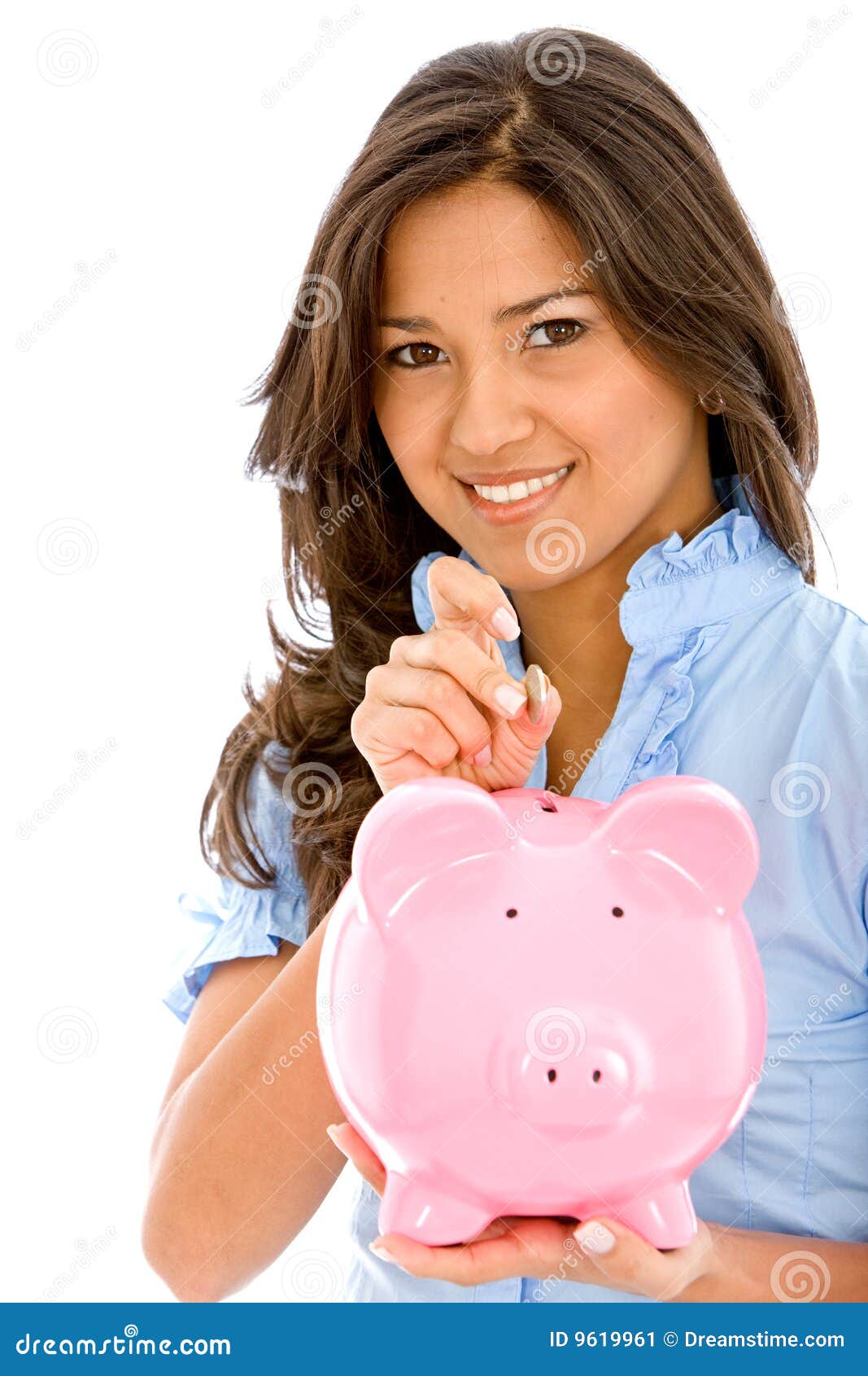 Casual woman saving money stock image. Image of savings - 9619961