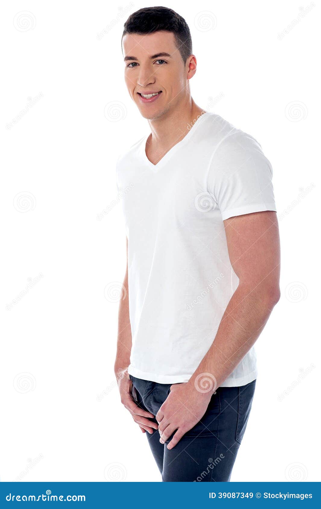 Casual Young Handsome Man Standing Stock Image - Image of elegant ...
