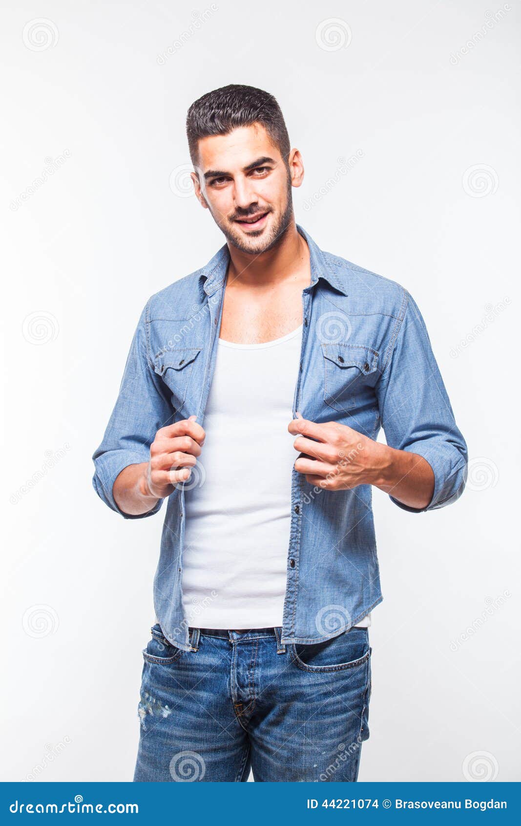 Casual Young Hansome Man Isolated Stock Photo - Image of jeans ...