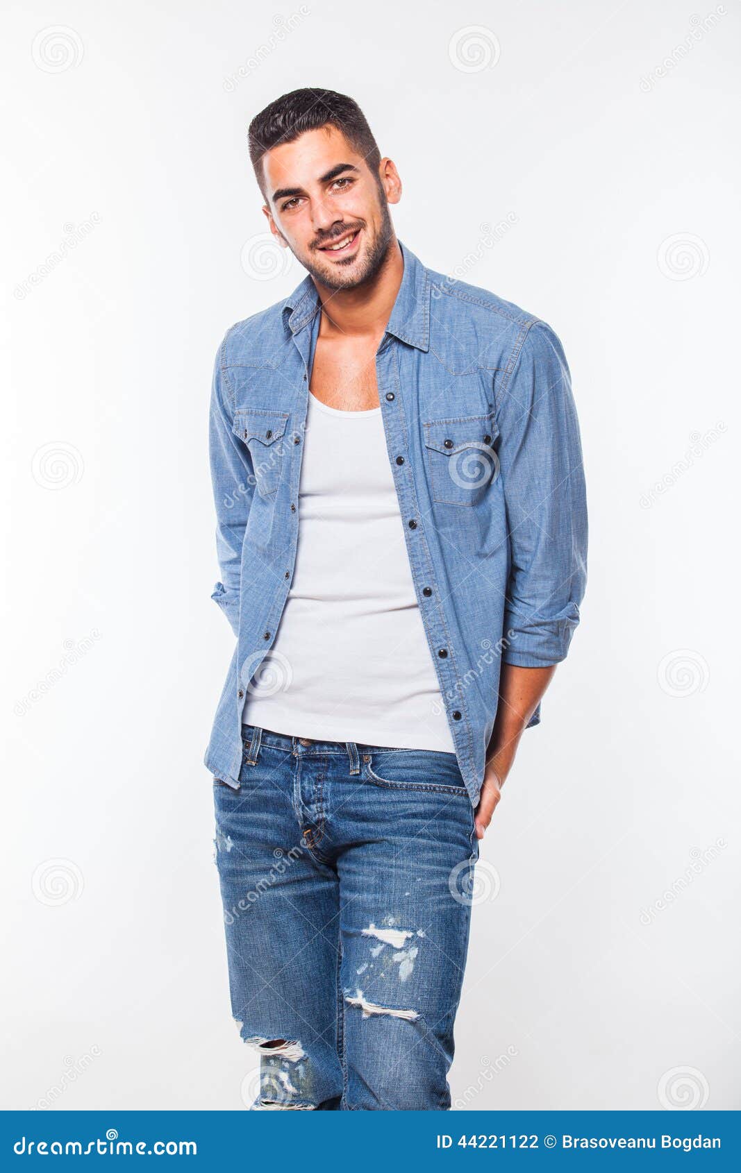 Casual Young Hansome Man Isolated Stock Photo - Image of lover ...