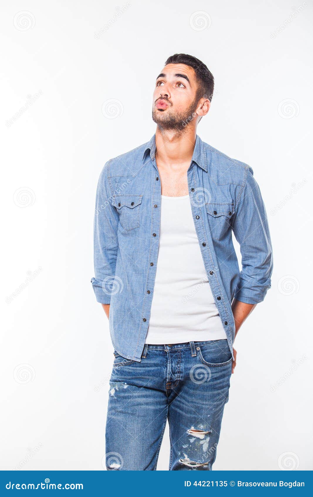 Casual Young Hansome Man Isolated Stock Image - Image of beard, latin ...