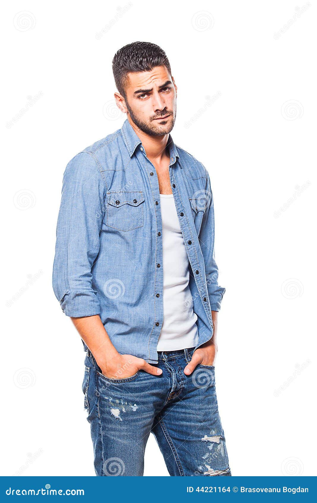 Casual Young Hansome Man Isolated Stock Photo - Image of portrait, look ...