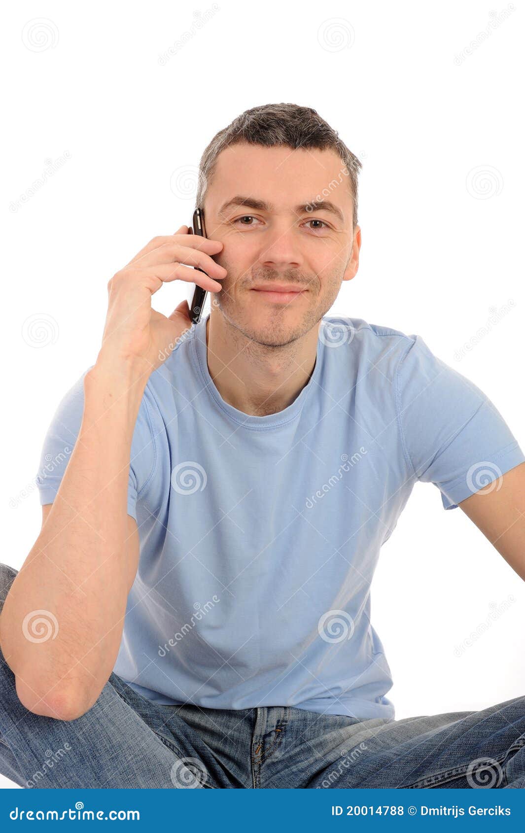 Casual Young Man with Cell Phone Stock Photo - Image of masculine ...