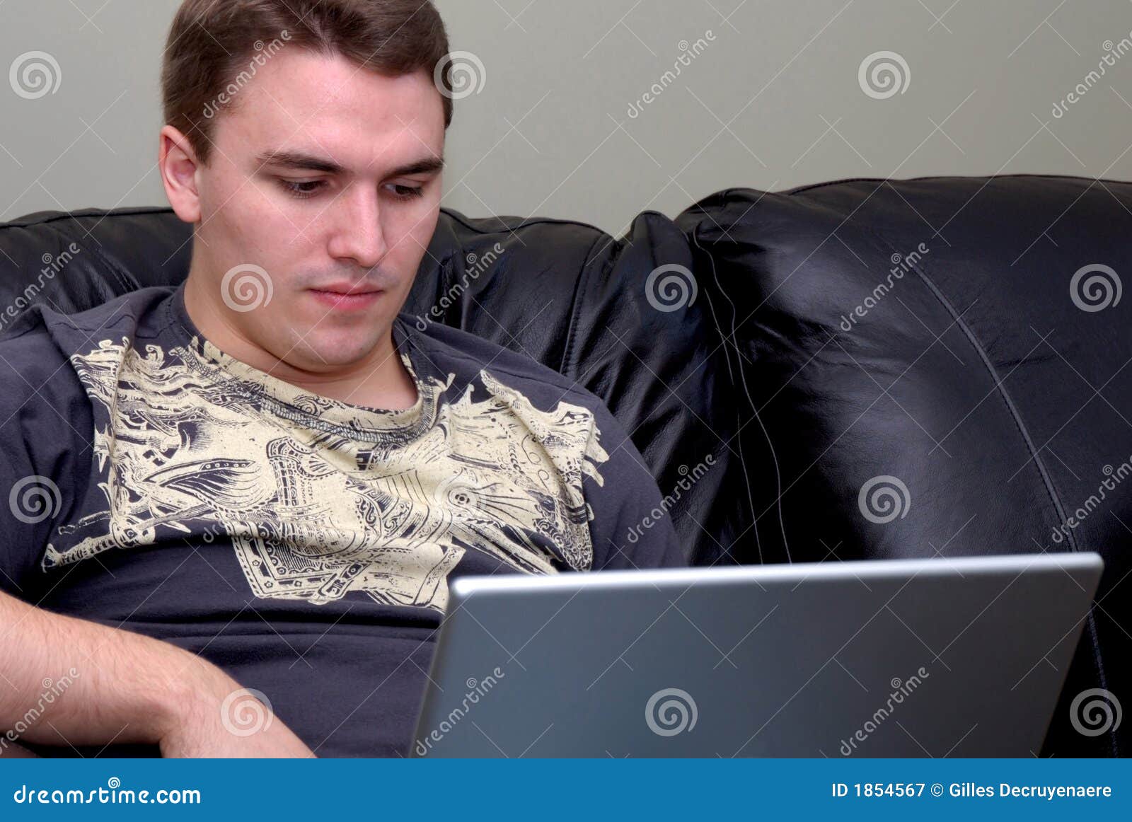 Casual Young Man with Laptop Computer Stock Image - Image of work ... Casual Young Man with Laptop Computer Stock Image - Image of work ...