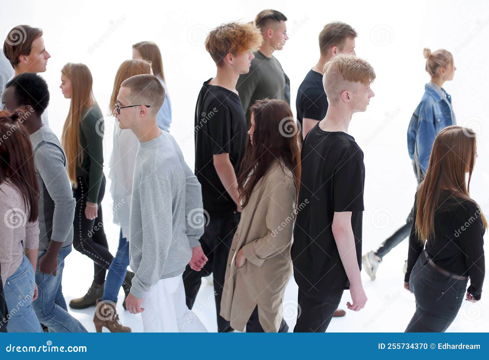 Casual Young People Moving in Different Directions Stock Photo - Image ...