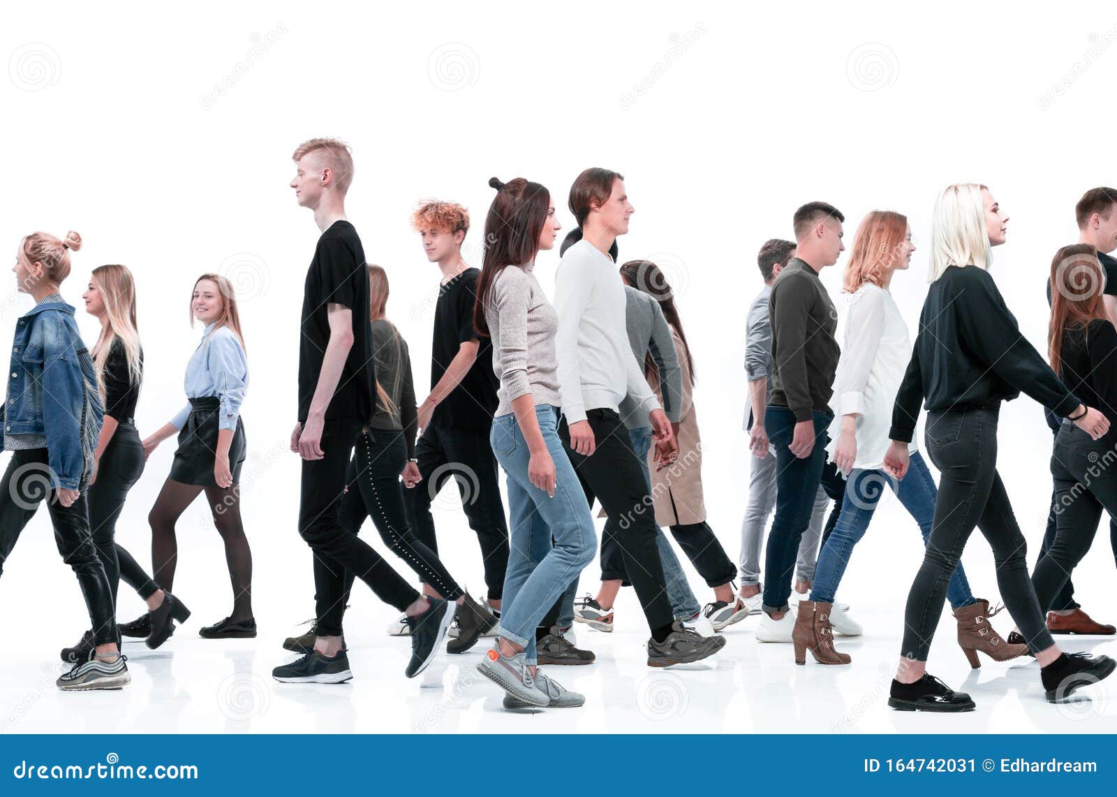 Casual Young People Walking in Different Directions Stock Image - Image ...