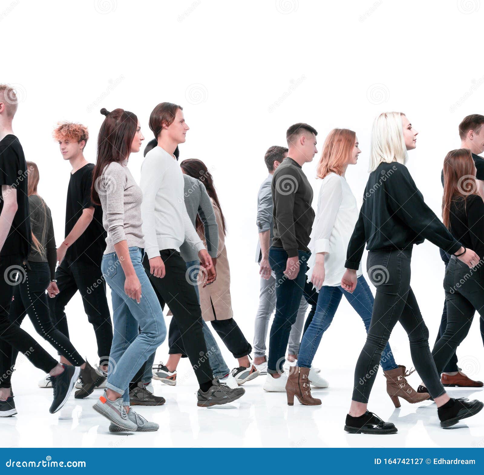 Casual Young People Walking in Different Directions Stock Image - Image ...