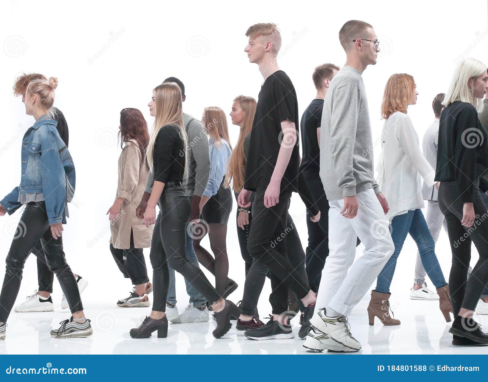 Casual Young People Walking in Different Directions Stock Photo - Image ...