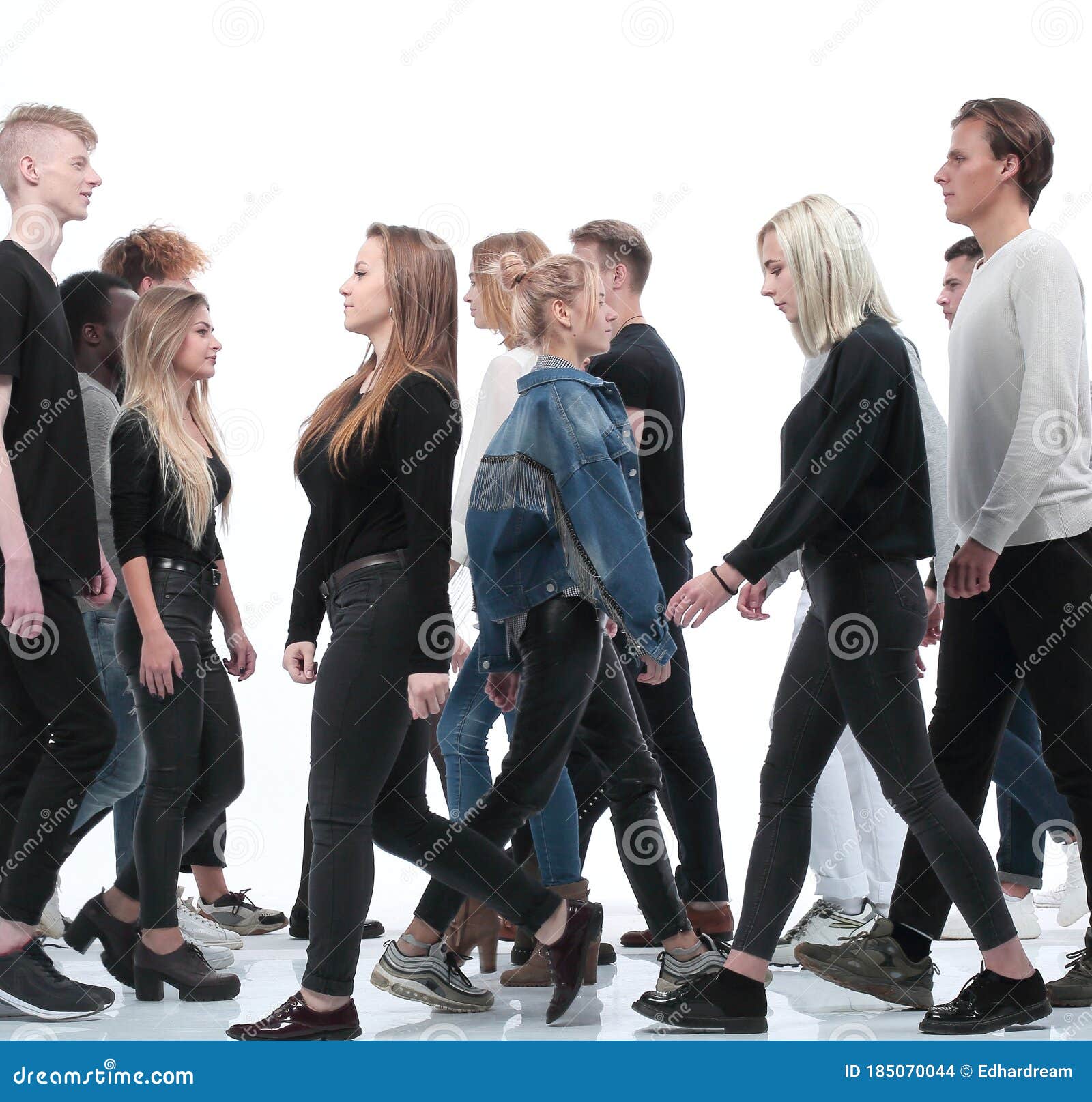 Casual Young People Walking in Different Directions Stock Photo - Image ...