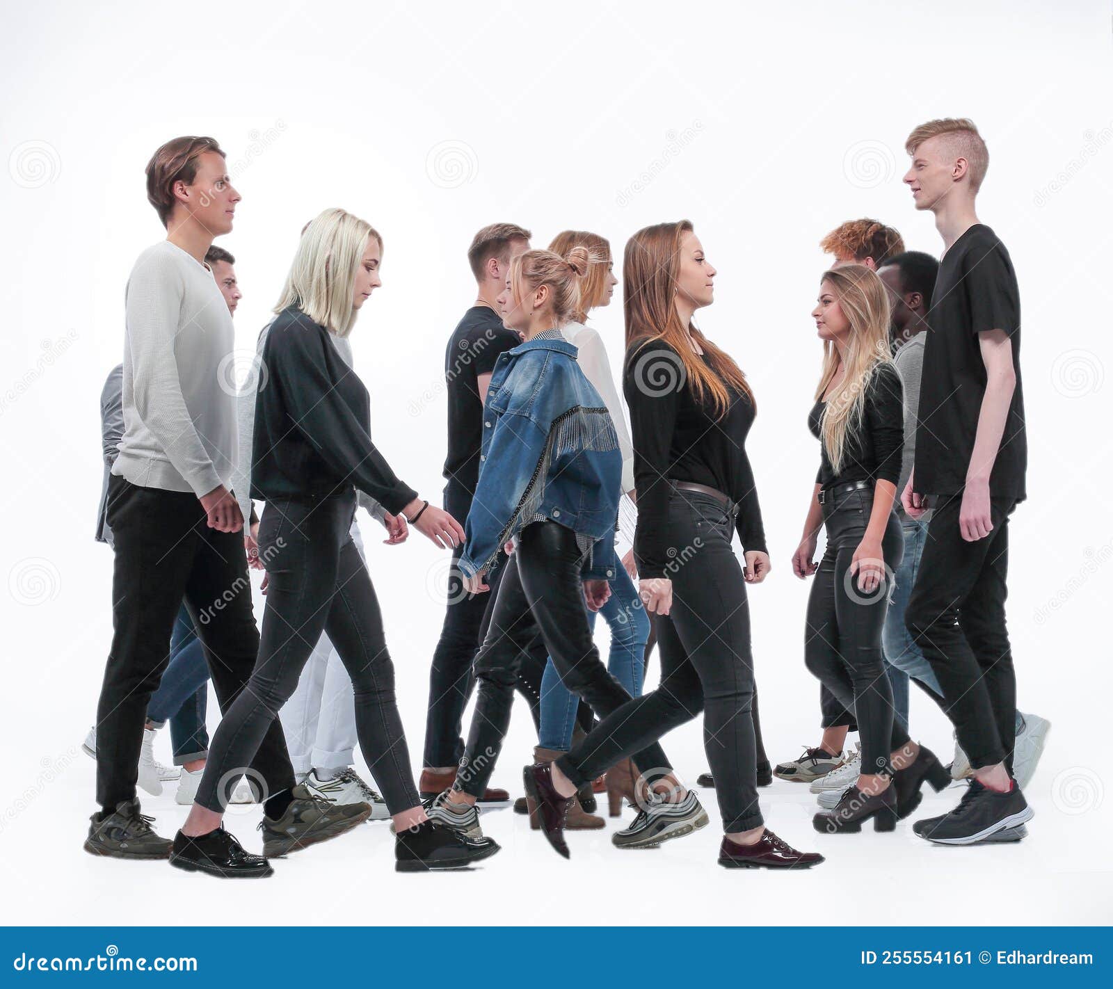 Casual Young People Walking in Different Directions Stock Image - Image ...