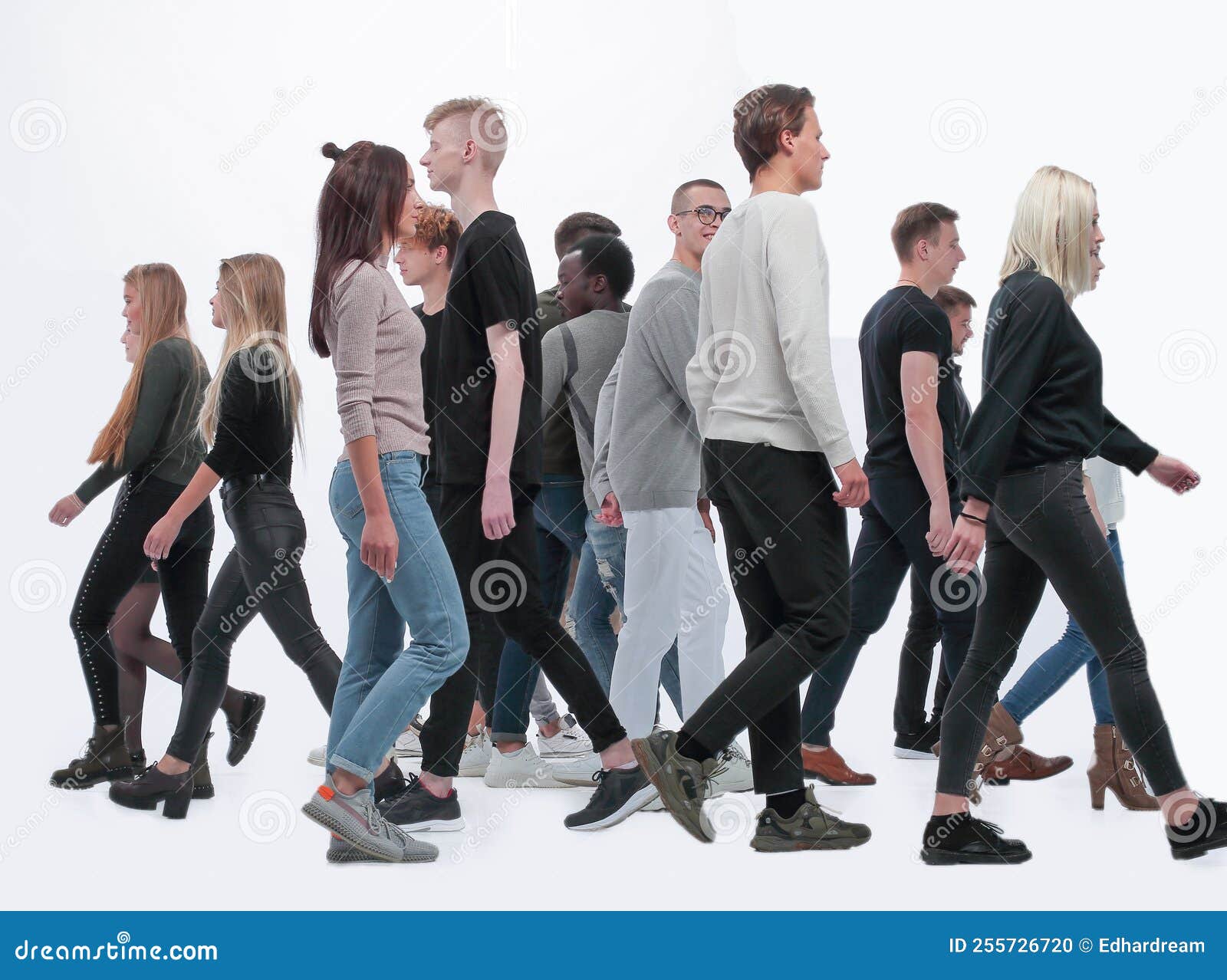 Casual Young People Walking in Different Directions Stock Photo - Image ...